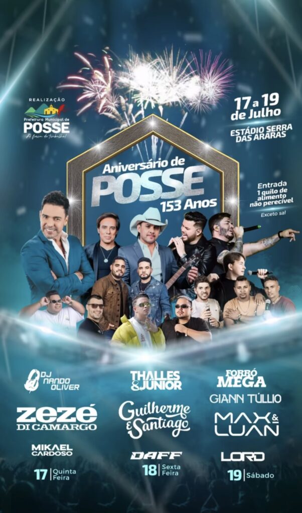 Posse-GO comemora 153 anos com três dias de festa e shows de grandes ...